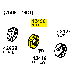 Lock Nut, Rear Axle Bearing, 76-79 FJ HJ45 BJ, Inner